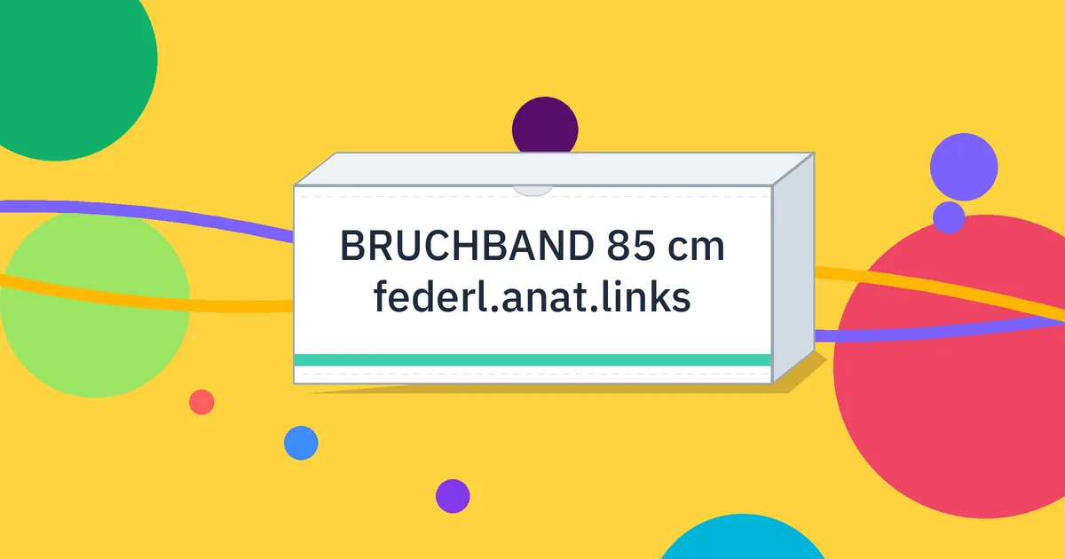 Symbolbild: Packung mit der Aufschrift BRUCHBAND 85 cm federl.anat.links (PZN 01961670) – Verfügbarkeit und Bezug in Apotheken in Frankfurt am Main