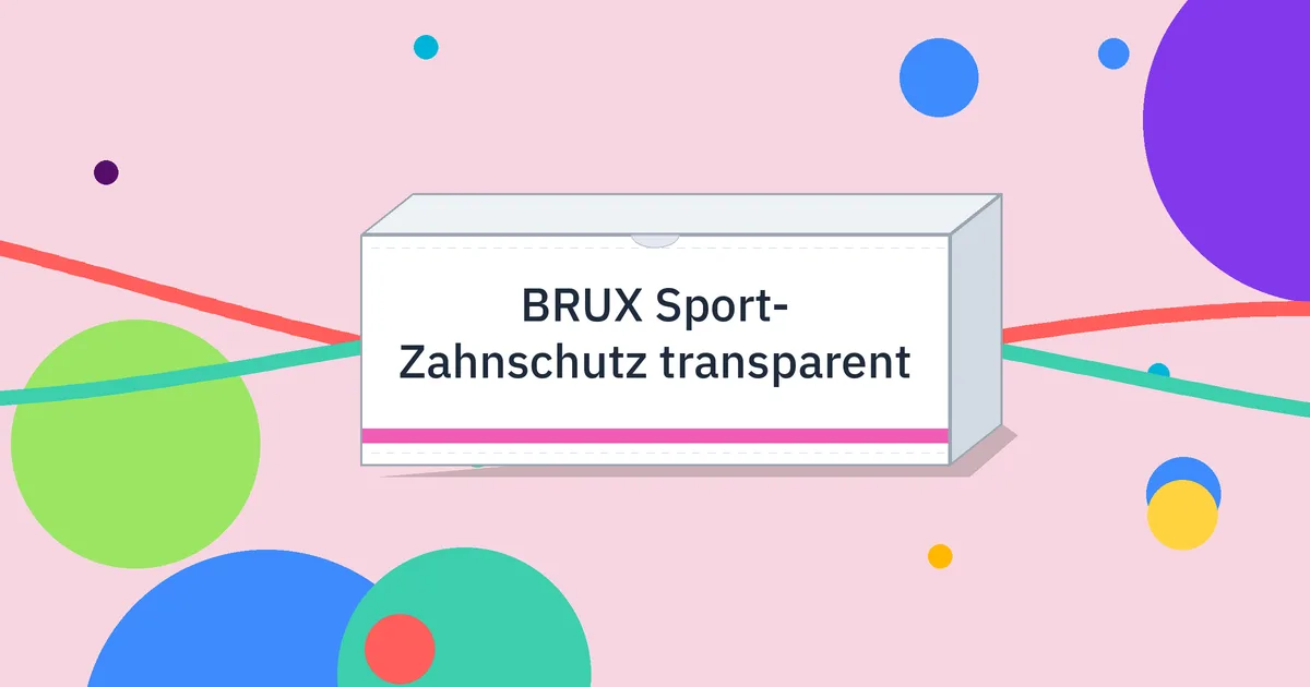 Symbolbild: Packung mit der Aufschrift BRUX Sport-Zahnschutz transparent (PZN 09938334) – Verfügbarkeit und Bezug in Apotheken in Frankfurt am Main