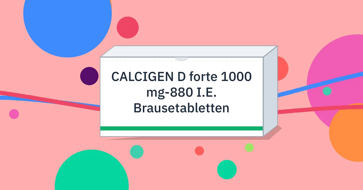 Symbolbild: Packung mit der Aufschrift CALCIGEN D forte 1000 mg-880 I.E. Brausetabletten (PZN 07770020) – Verfügbarkeit und Bezug in Apotheken in Frankfurt am Main