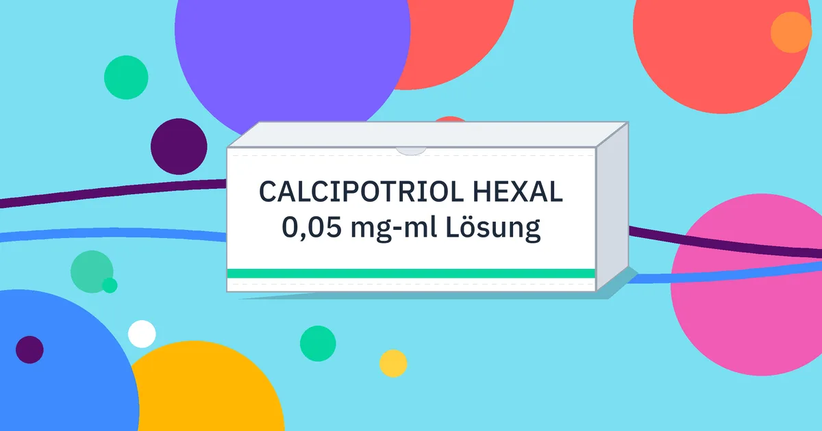 Symbolbild: Packung mit der Aufschrift CALCIPOTRIOL HEXAL 0,05 mg-ml Lösung (PZN 05119378) – Verfügbarkeit und Bezug in Apotheken in Frankfurt am Main