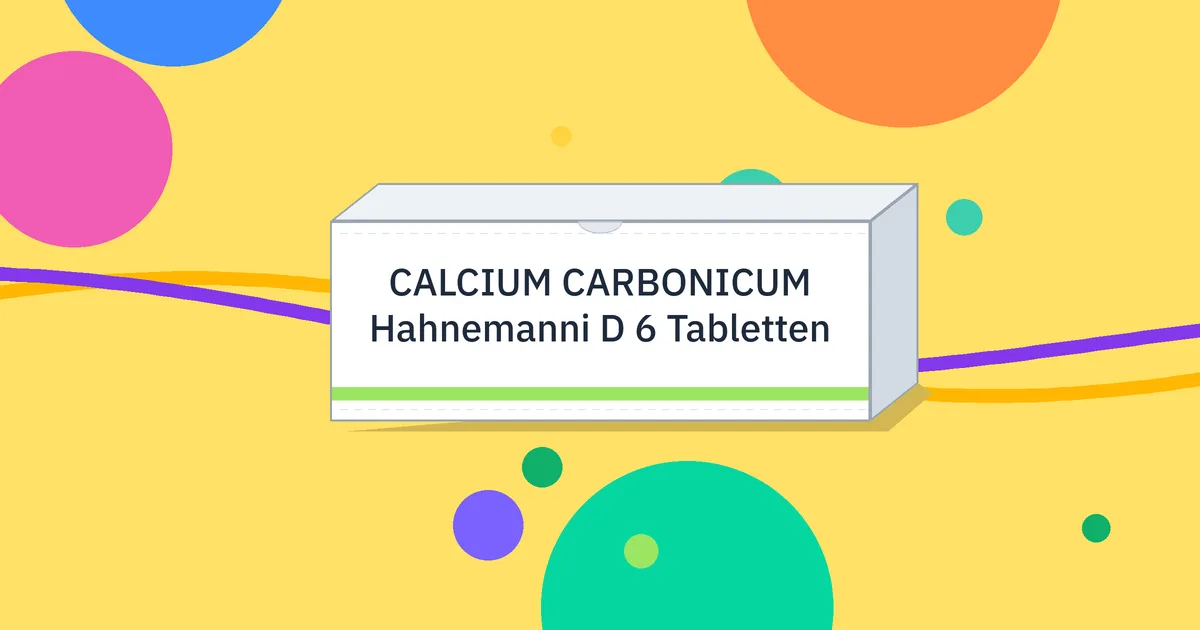 Symbolbild: Packung mit der Aufschrift CALCIUM CARBONICUM Hahnemanni D 6 Tabletten (PZN 02815551) – Verfügbarkeit und Bezug in Apotheken in Frankfurt am Main