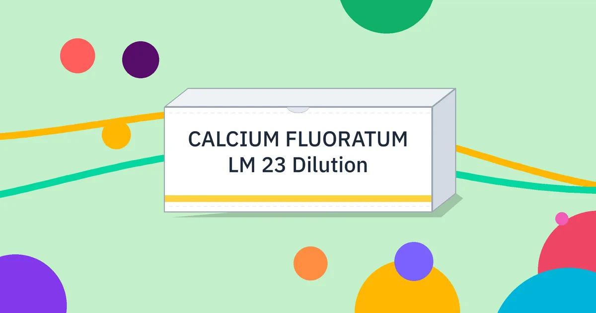 Symbolbild: Packung mit der Aufschrift CALCIUM FLUORATUM LM 23 Dilution (PZN 12804488) – Verfügbarkeit und Bezug in Apotheken in Frankfurt am Main