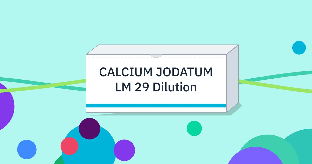 Symbolbild: Packung mit der Aufschrift CALCIUM JODATUM LM 29 Dilution (PZN 12804985) – Verfügbarkeit und Bezug in Apotheken in Frankfurt am Main
