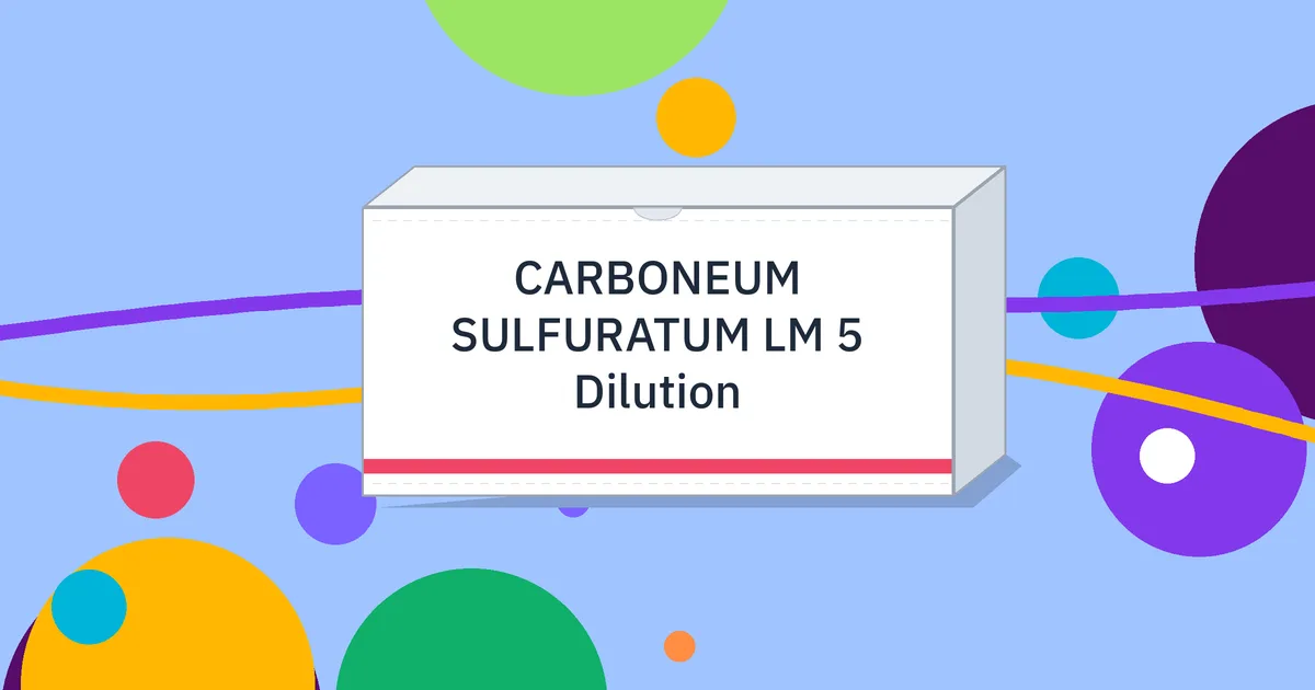 Symbolbild: Packung mit der Aufschrift CARBONEUM SULFURATUM LM 5 Dilution (PZN 12809793) – Verfügbarkeit und Bezug in Apotheken in Frankfurt am Main
