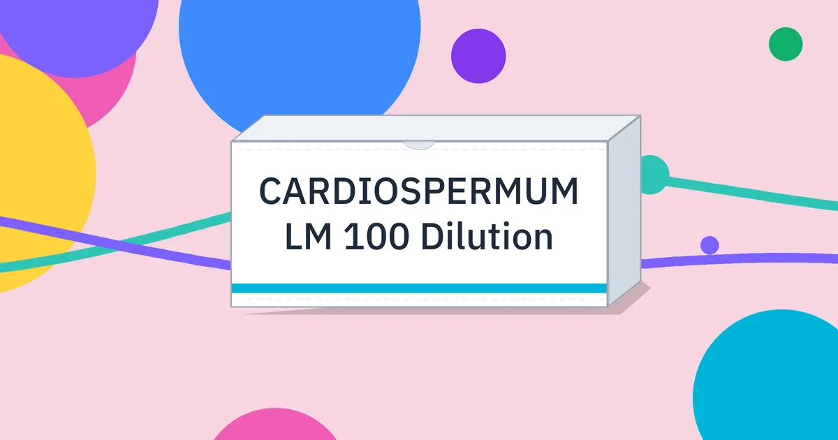 Symbolbild: Packung mit der Aufschrift CARDIOSPERMUM LM 100 Dilution (PZN 12810603) – Verfügbarkeit und Bezug in Apotheken in Frankfurt am Main