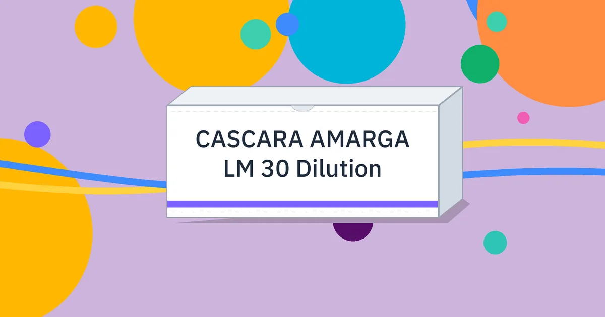 Symbolbild: Packung mit der Aufschrift CASCARA AMARGA LM 30 Dilution (PZN 13432646) – Verfügbarkeit und Bezug in Apotheken in Frankfurt am Main