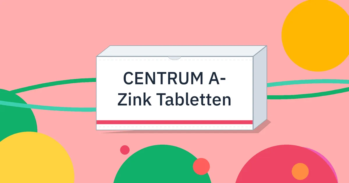 Symbolbild: Packung mit der Aufschrift CENTRUM A-Zink Tabletten (PZN 14170467) – Verfügbarkeit und Bezug in Apotheken in Frankfurt am Main