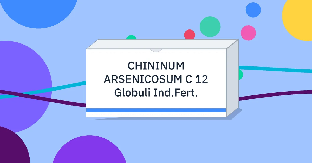 Symbolbild: Packung mit der Aufschrift CHININUM ARSENICOSUM C 12 Globuli Ind.Fert. (PZN 17675831) – Verfügbarkeit und Bezug in Apotheken in Frankfurt am Main