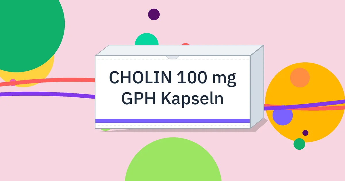 Symbolbild: Packung mit der Aufschrift CHOLIN 100 mg GPH Kapseln (PZN 09721735) – Verfügbarkeit und Bezug in Apotheken in Frankfurt am Main
