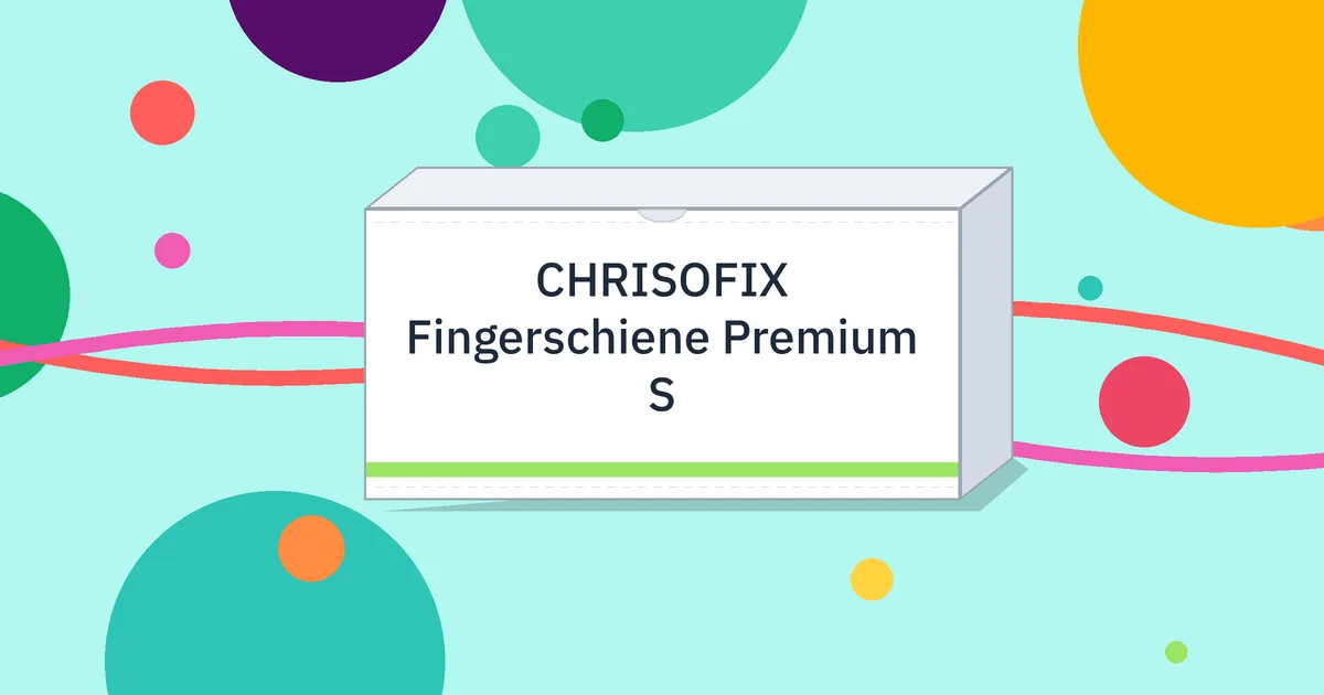 Symbolbild: Packung mit der Aufschrift CHRISOFIX Fingerschiene Premium S (PZN 18172807) – Verfügbarkeit und Bezug in Apotheken in Frankfurt am Main