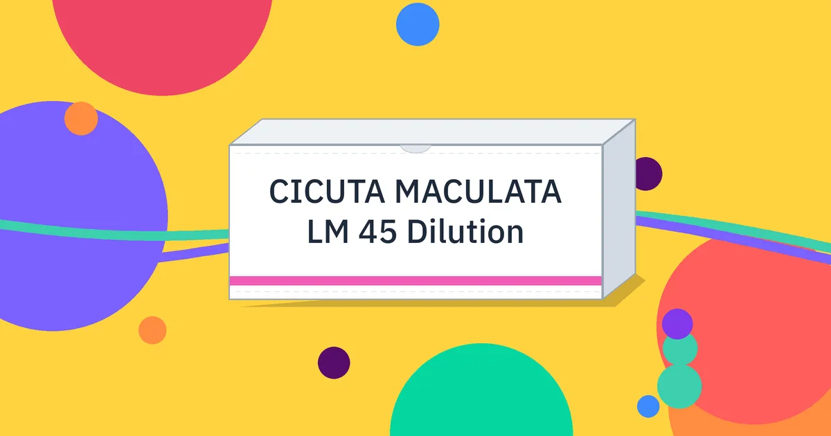 Symbolbild: Packung mit der Aufschrift CICUTA MACULATA LM 45 Dilution (PZN 12818496) – Verfügbarkeit und Bezug in Apotheken in Frankfurt am Main