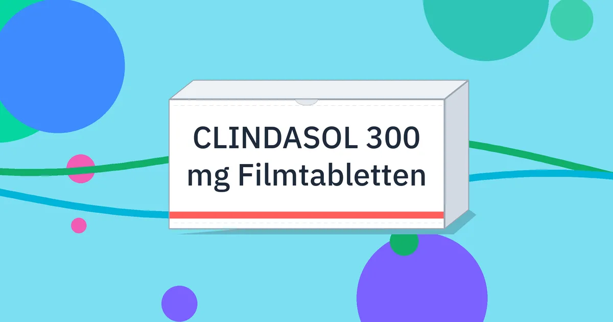 Symbolbild: Packung mit der Aufschrift CLINDASOL 300 mg Filmtabletten (PZN 10394827) – Verfügbarkeit und Bezug in Apotheken in Frankfurt am Main
