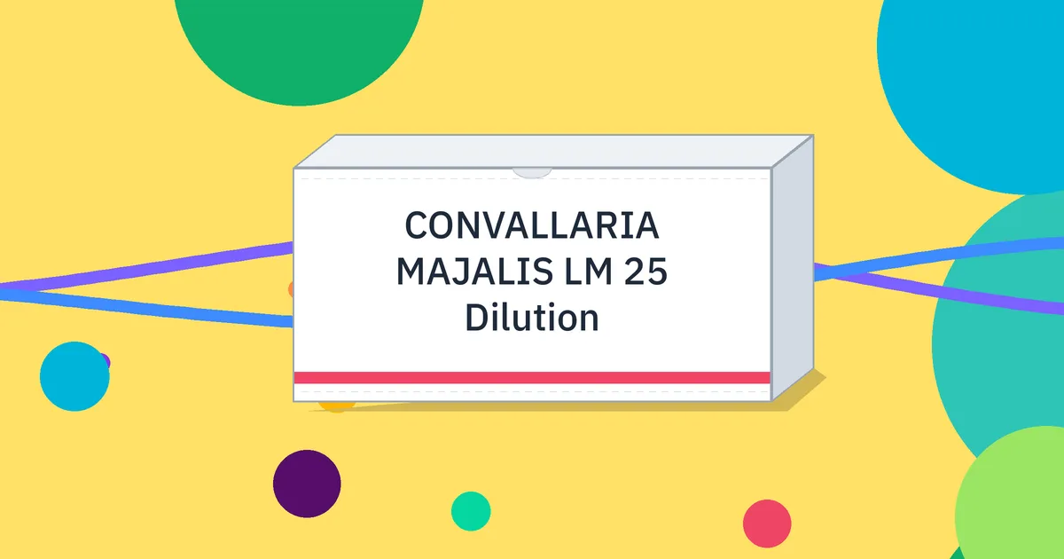 Symbolbild: Packung mit der Aufschrift CONVALLARIA MAJALIS LM 25 Dilution (PZN 12833685) – Verfügbarkeit und Bezug in Apotheken in Frankfurt am Main
