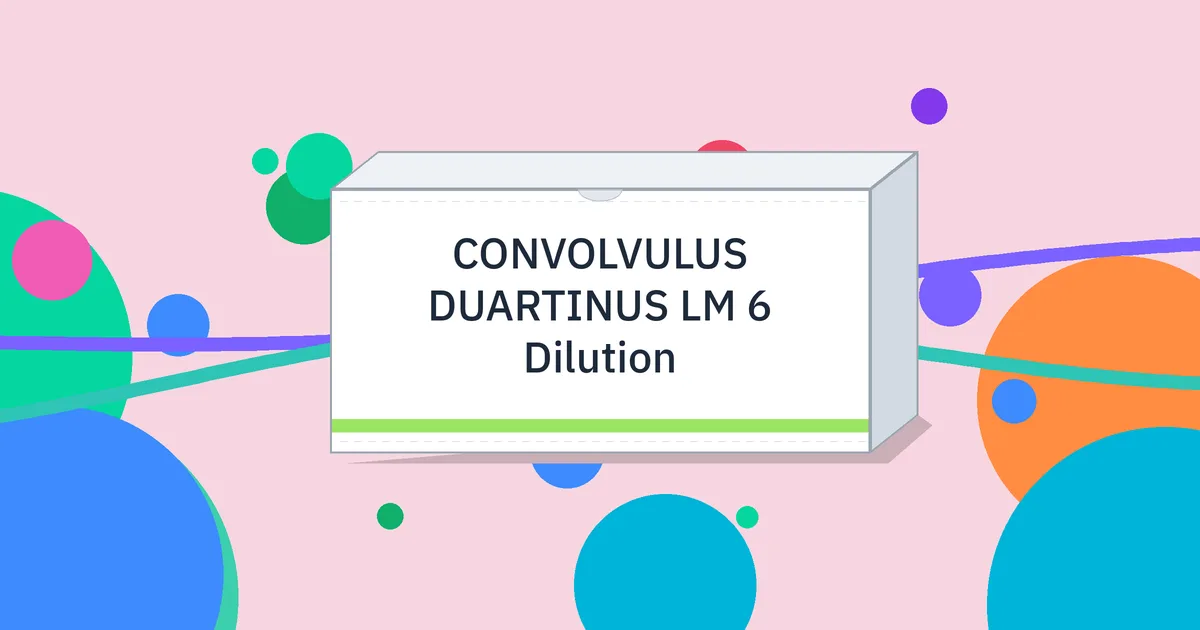 Symbolbild: Packung mit der Aufschrift CONVOLVULUS DUARTINUS LM 6 Dilution (PZN 13450561) – Verfügbarkeit und Bezug in Apotheken in Frankfurt am Main
