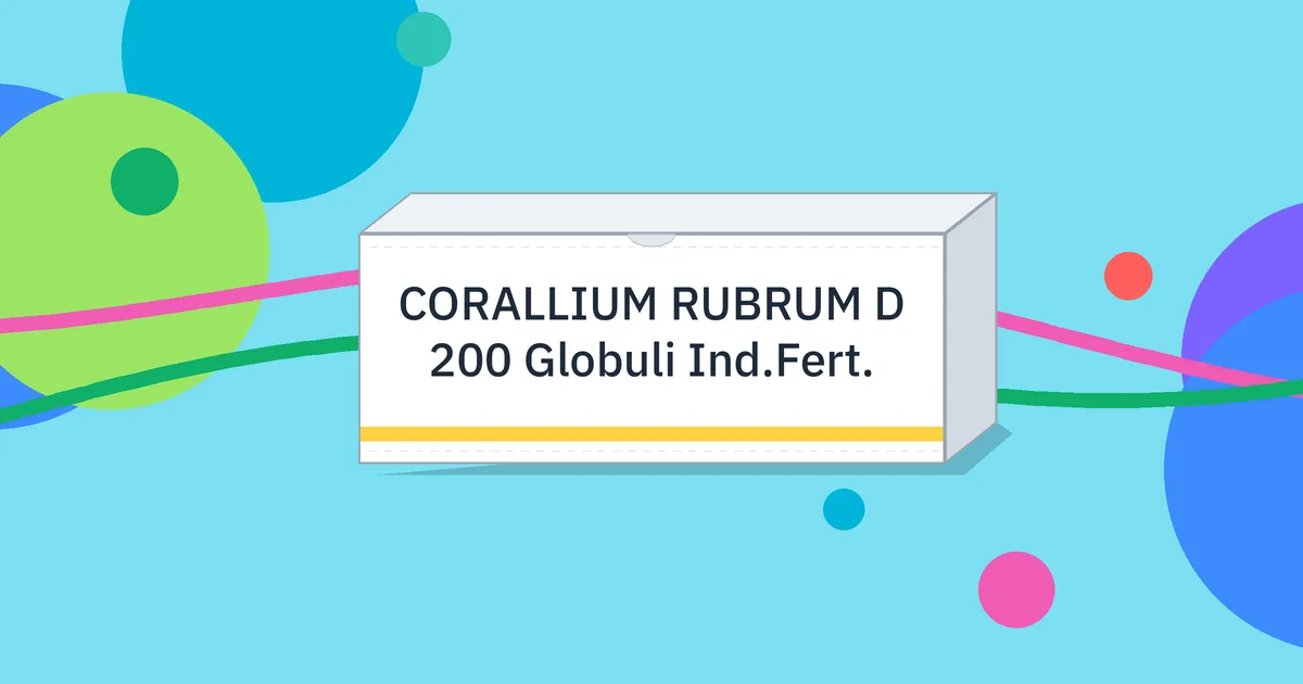Symbolbild: Packung mit der Aufschrift CORALLIUM RUBRUM D 200 Globuli Ind.Fert. (PZN 18828076) – Verfügbarkeit und Bezug in Apotheken in Frankfurt am Main