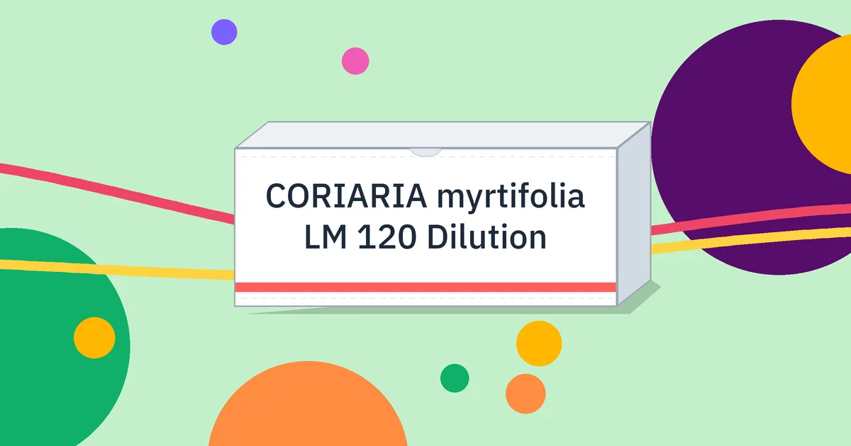 Symbolbild: Packung mit der Aufschrift CORIARIA myrtifolia LM 120 Dilution (PZN 13451997) – Verfügbarkeit und Bezug in Apotheken in Frankfurt am Main