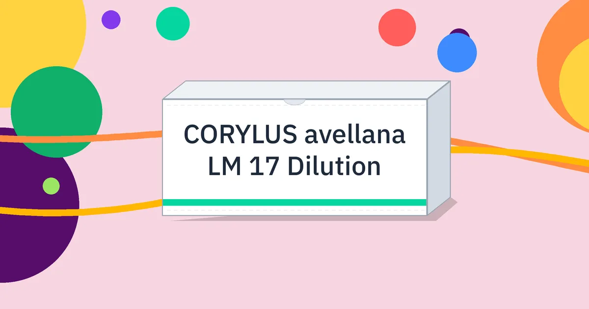 Symbolbild: Packung mit der Aufschrift CORYLUS avellana LM 17 Dilution (PZN 13454518) – Verfügbarkeit und Bezug in Apotheken in Frankfurt am Main