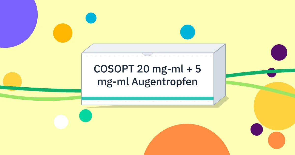 Symbolbild: Packung mit der Aufschrift COSOPT 20 mg-ml + 5 mg-ml Augentropfen (PZN 16503648) – Verfügbarkeit und Bezug in Apotheken in Frankfurt am Main