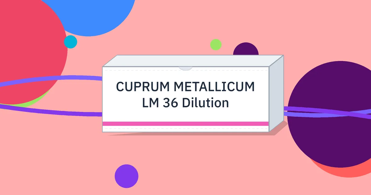 Symbolbild: Packung mit der Aufschrift CUPRUM METALLICUM LM 36 Dilution (PZN 12838352) – Verfügbarkeit und Bezug in Apotheken in Frankfurt am Main
