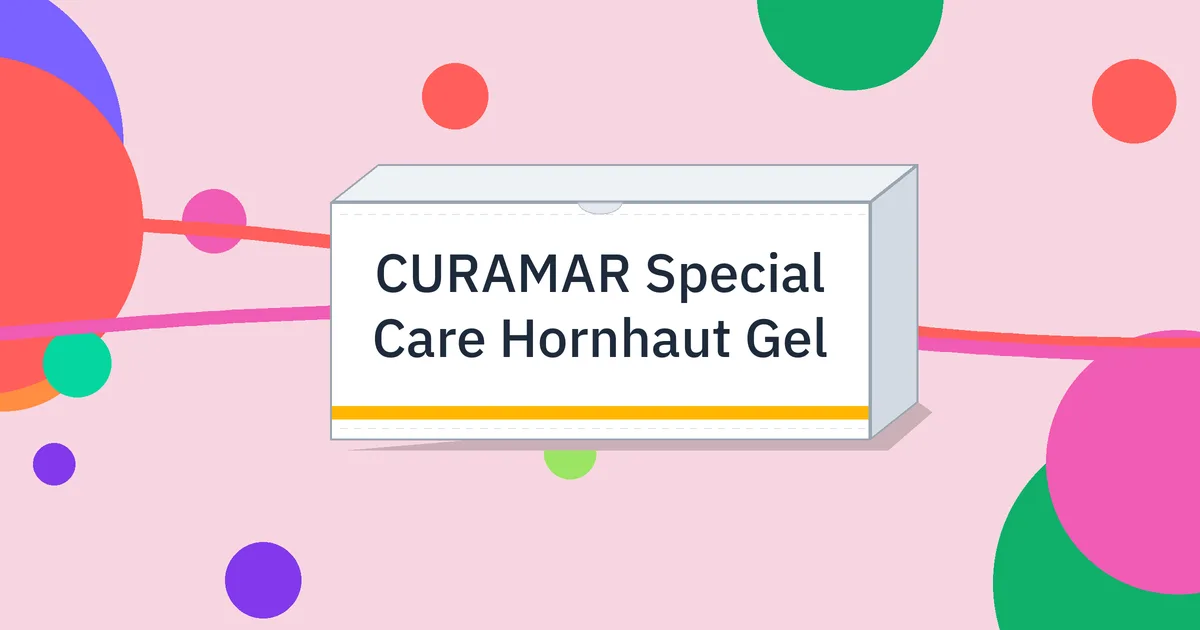 Symbolbild: Packung mit der Aufschrift CURAMAR Special Care Hornhaut Gel (PZN 09627522) – Verfügbarkeit und Bezug in Apotheken in Frankfurt am Main