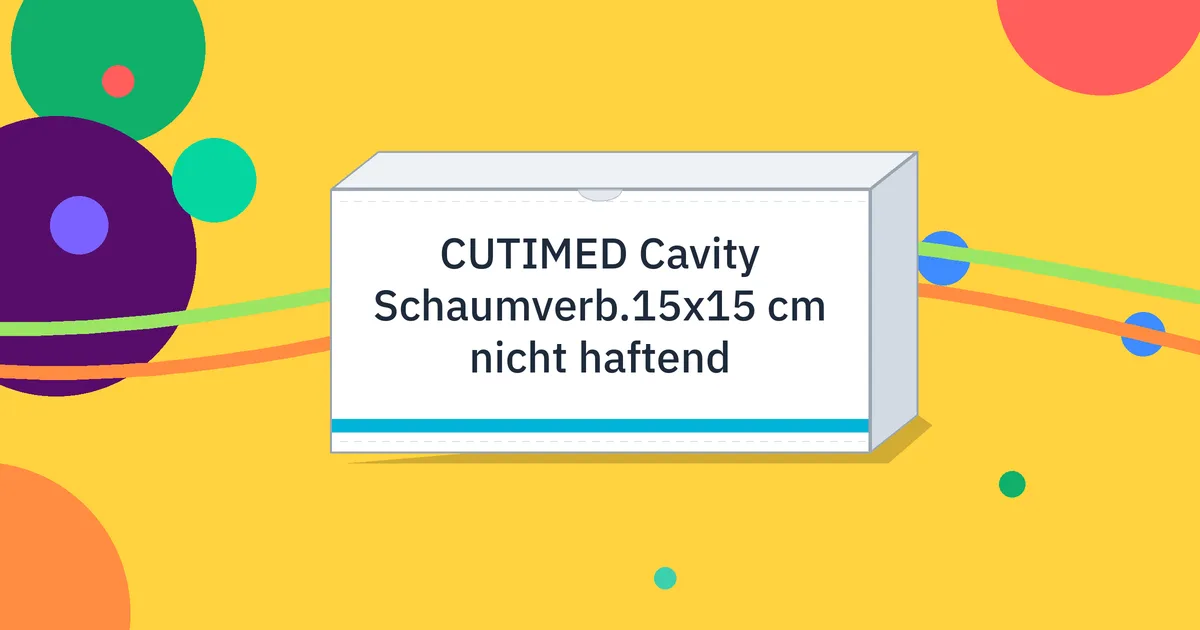 Symbolbild: Packung mit der Aufschrift CUTIMED Cavity Schaumverb.15x15 cm nicht haftend (PZN 12654907) – Verfügbarkeit und Bezug in Apotheken in Frankfurt am Main