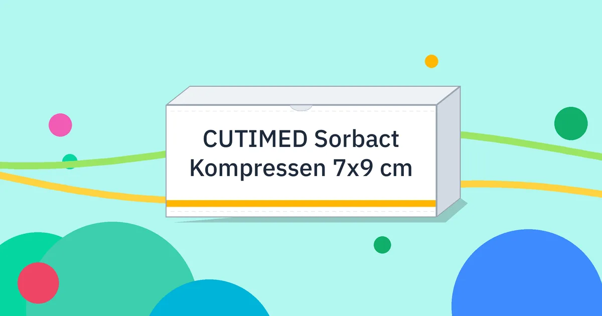 Symbolbild: Packung mit der Aufschrift CUTIMED Sorbact Kompressen 7x9 cm (PZN 19637757) – Verfügbarkeit und Bezug in Apotheken in Frankfurt am Main