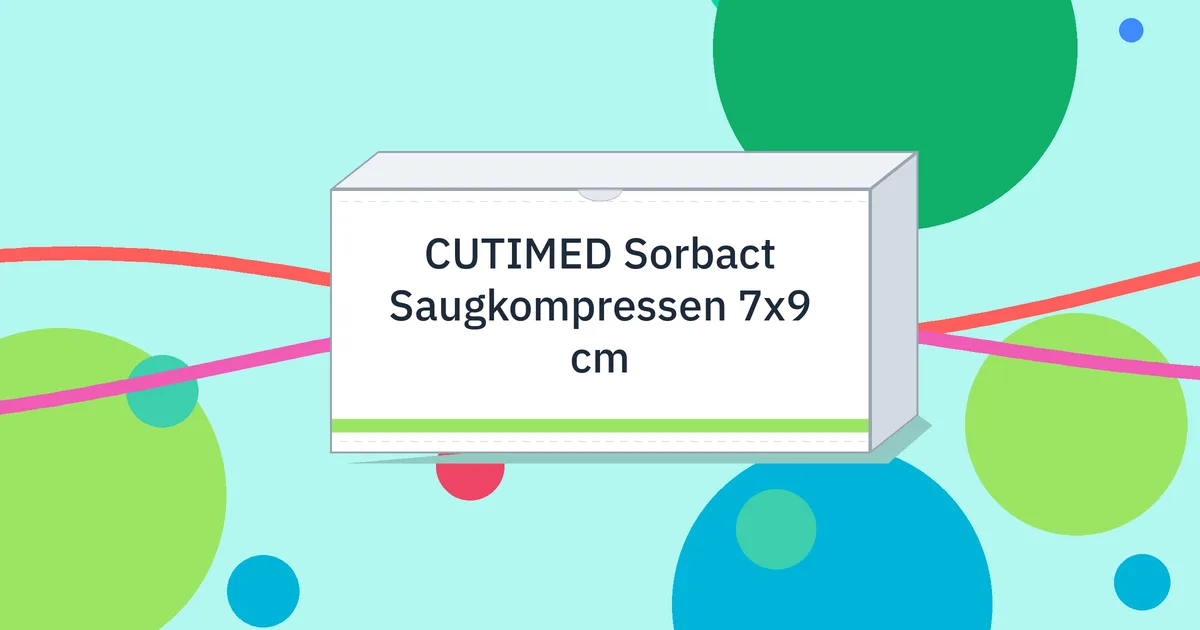 Symbolbild: Packung mit der Aufschrift CUTIMED Sorbact Saugkompressen 7x9 cm (PZN 07343281) – Verfügbarkeit und Bezug in Apotheken in Frankfurt am Main