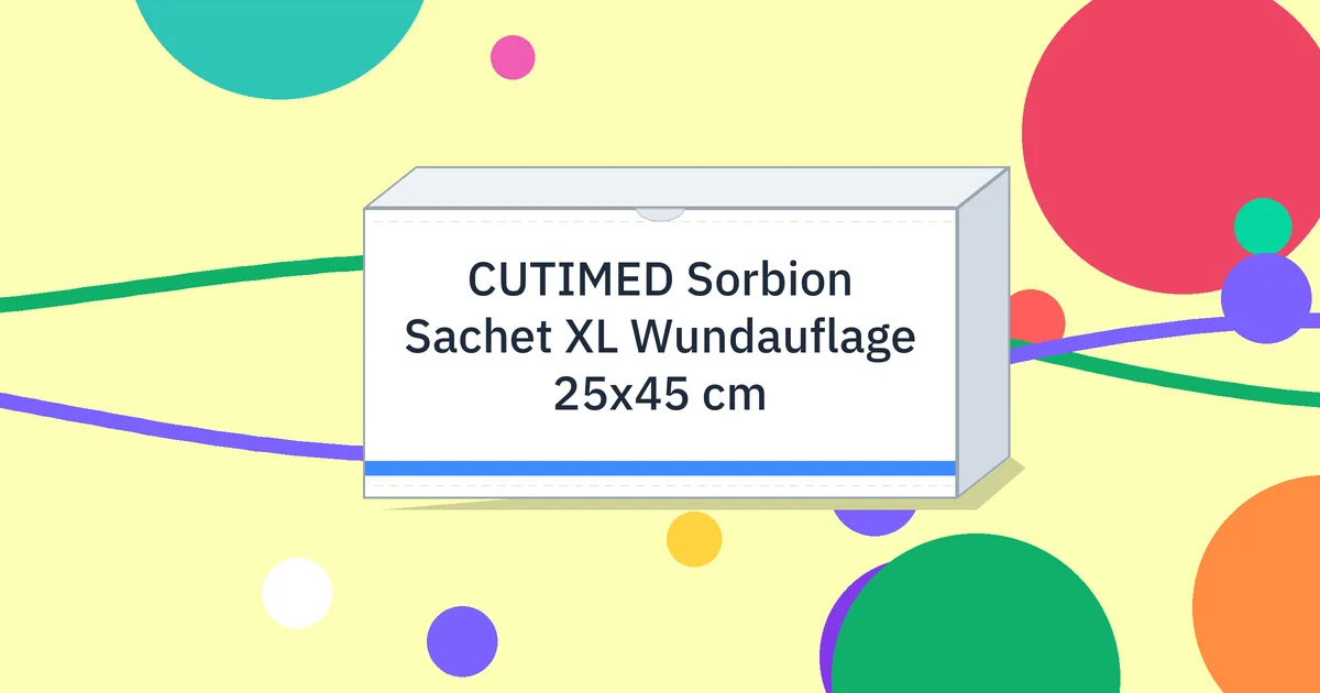 Symbolbild: Packung mit der Aufschrift CUTIMED Sorbion Sachet XL Wundauflage 25x45 cm (PZN 20359298) – Verfügbarkeit und Bezug in Apotheken in Frankfurt am Main