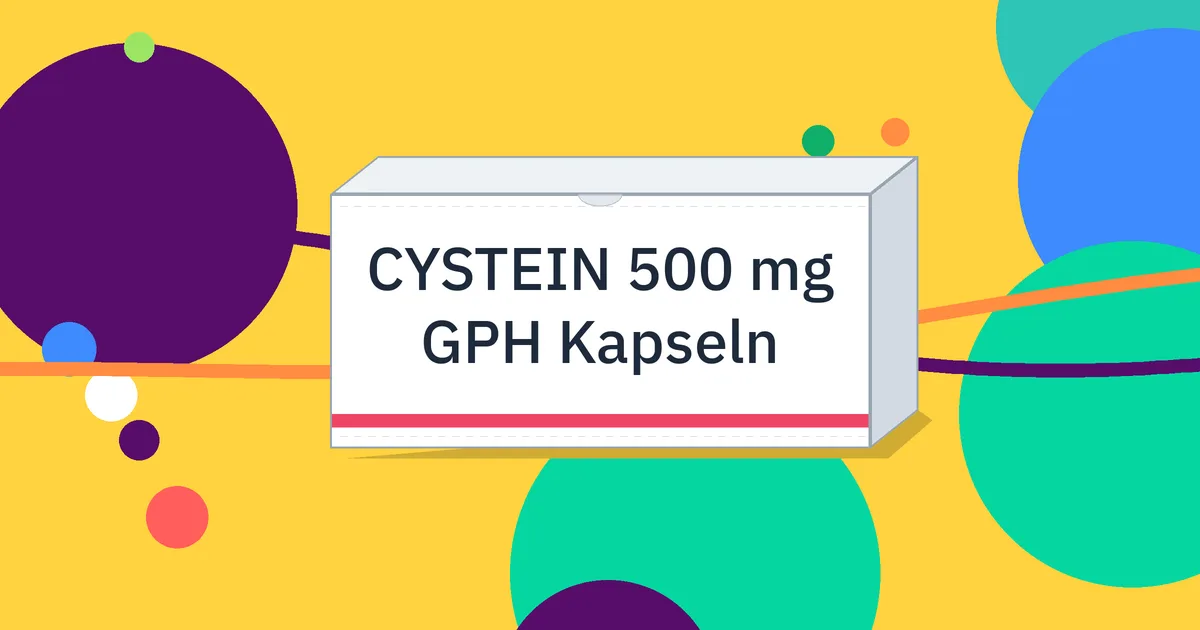 Symbolbild: Packung mit der Aufschrift CYSTEIN 500 mg GPH Kapseln (PZN 00127982) – Verfügbarkeit und Bezug in Apotheken in Frankfurt am Main