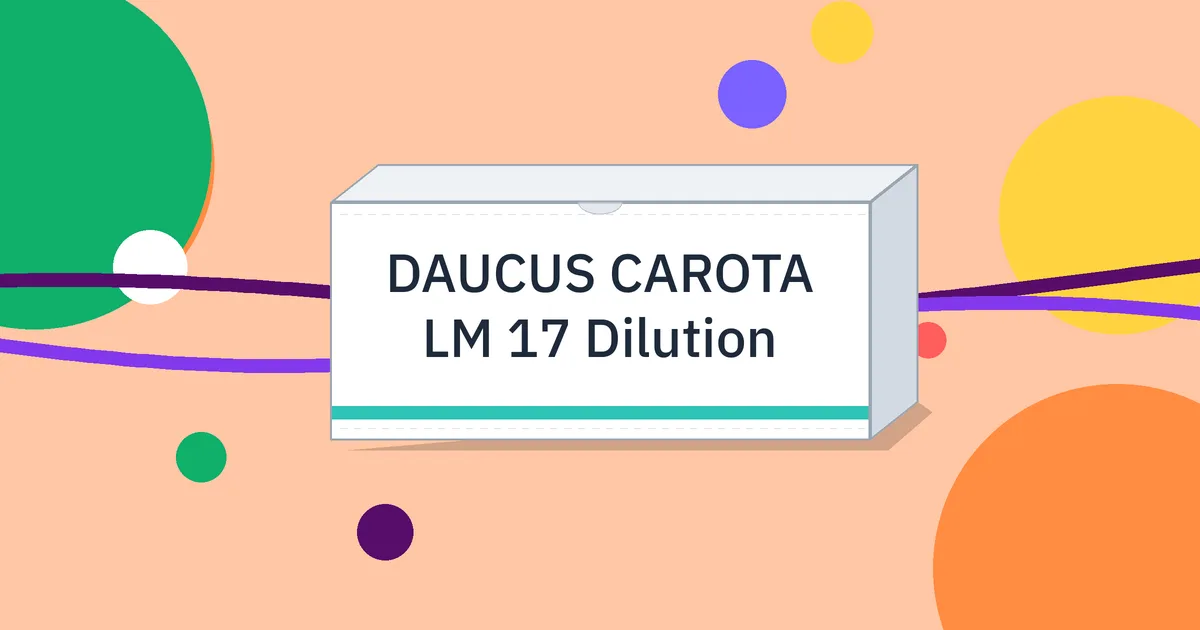 Symbolbild: Packung mit der Aufschrift DAUCUS CAROTA LM 17 Dilution (PZN 13462908) – Verfügbarkeit und Bezug in Apotheken in Frankfurt am Main