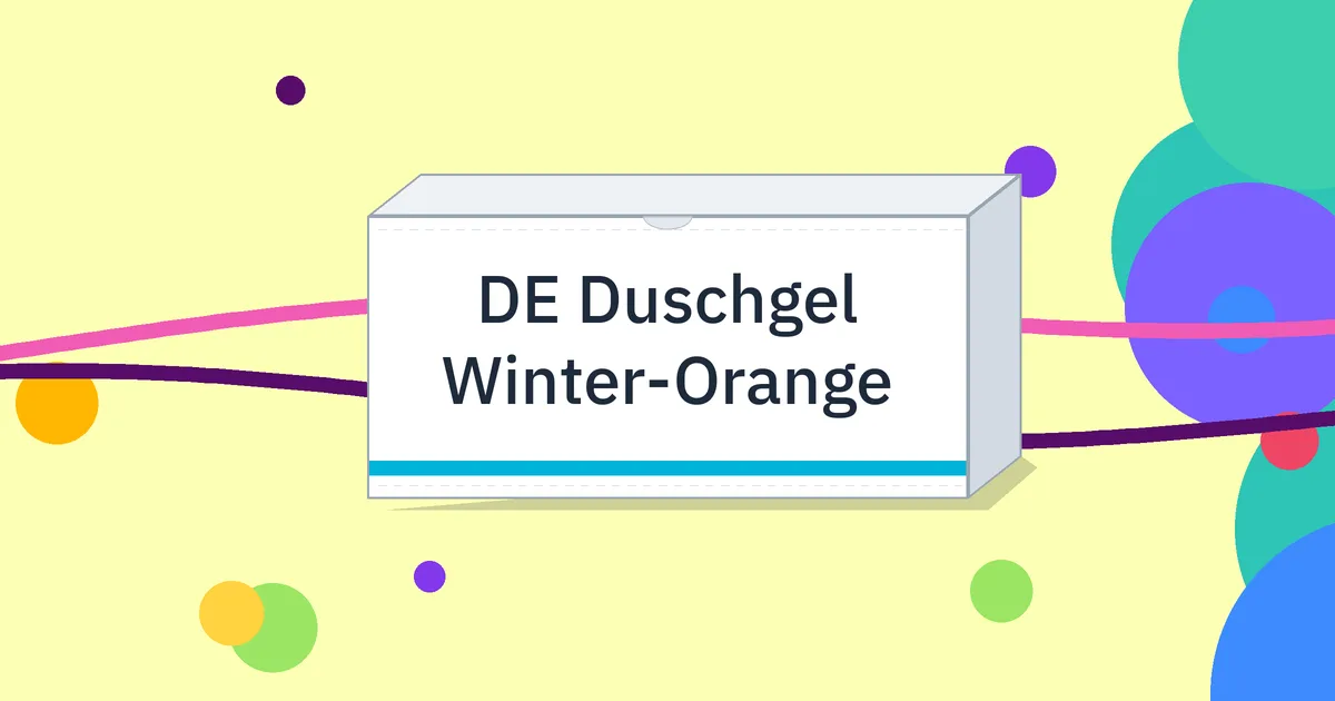 Symbolbild: Packung mit der Aufschrift DE Duschgel Winter-Orange (PZN 19386025) – Verfügbarkeit und Bezug in Apotheken in Frankfurt am Main