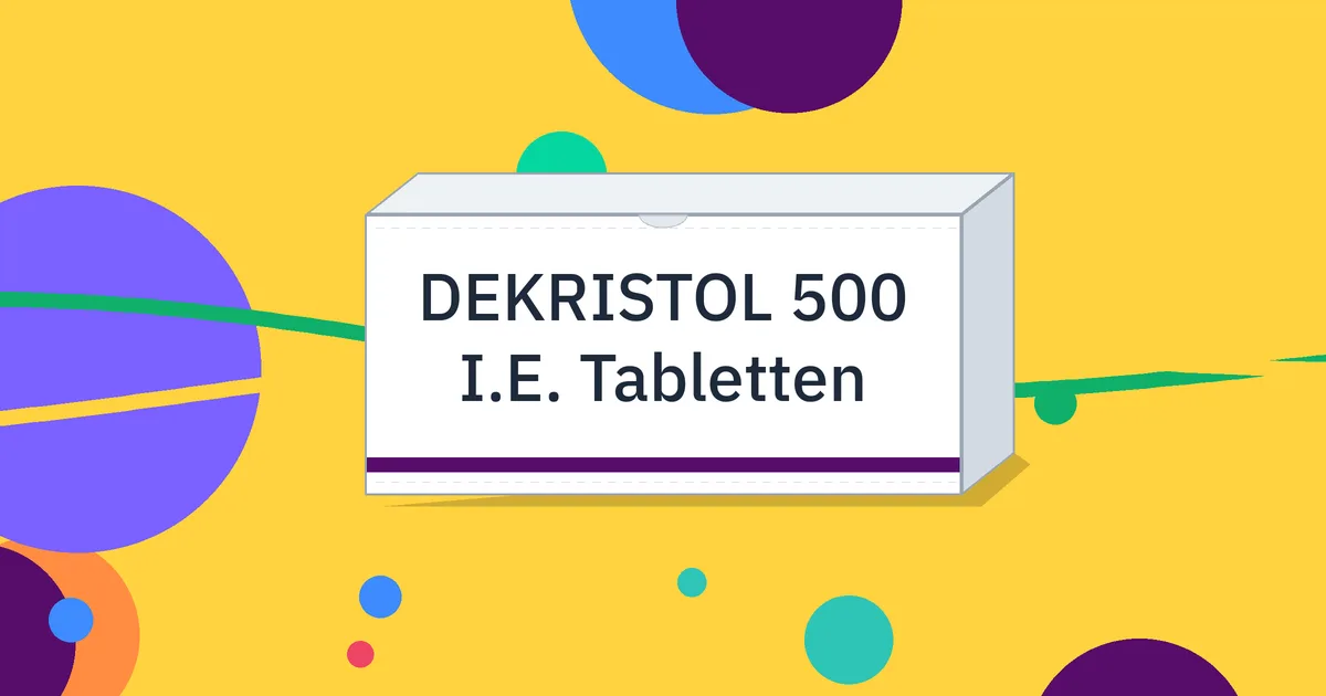Symbolbild: Packung mit der Aufschrift DEKRISTOL 500 I.E. Tabletten (PZN 10068915) – Verfügbarkeit und Bezug in Apotheken in Frankfurt am Main