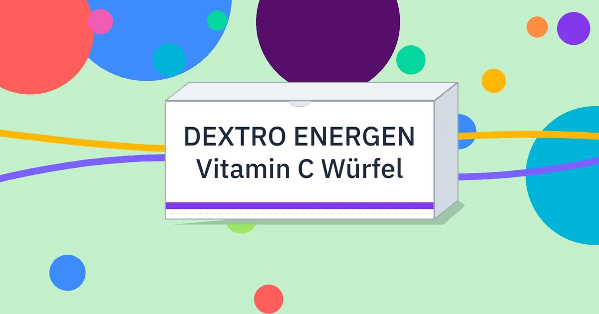 Symbolbild: Packung mit der Aufschrift DEXTRO ENERGEN Vitamin C Würfel (PZN 00975977) – Verfügbarkeit und Bezug in Apotheken in Frankfurt am Main