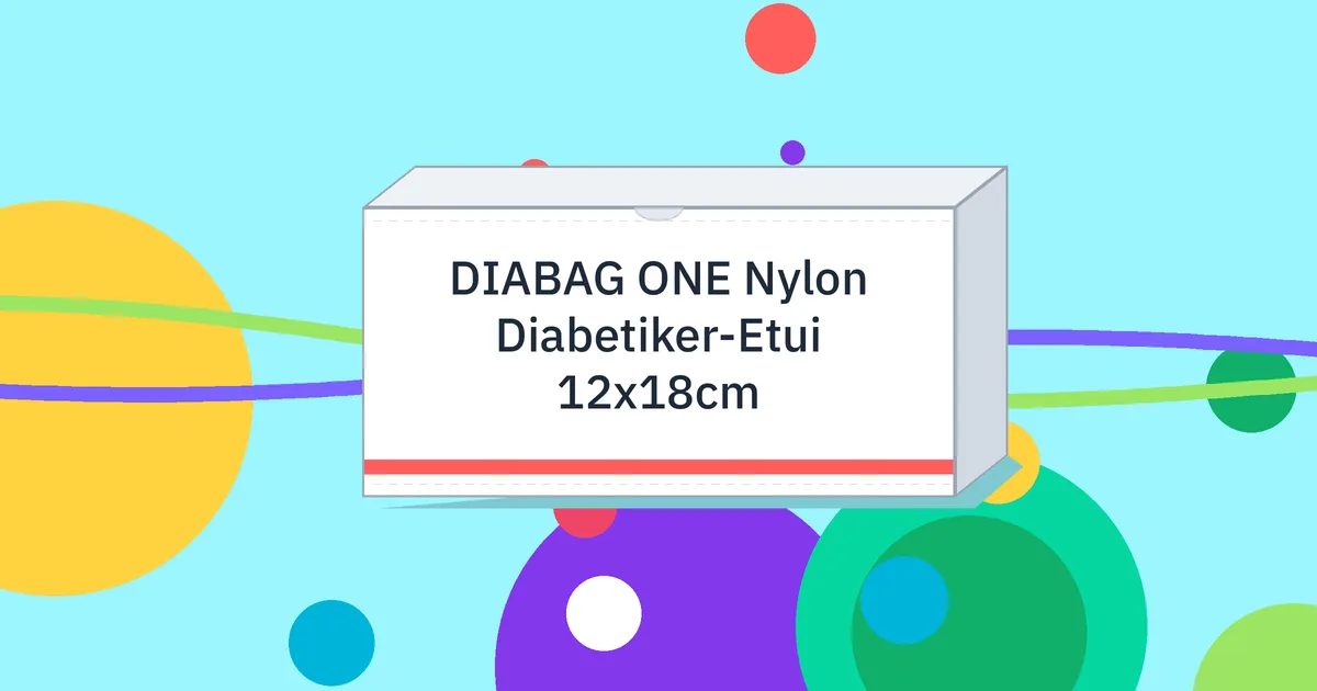 Symbolbild: Packung mit der Aufschrift DIABAG ONE Nylon Diabetiker-Etui 12x18cm (PZN 10328150) – Verfügbarkeit und Bezug in Apotheken in Frankfurt am Main