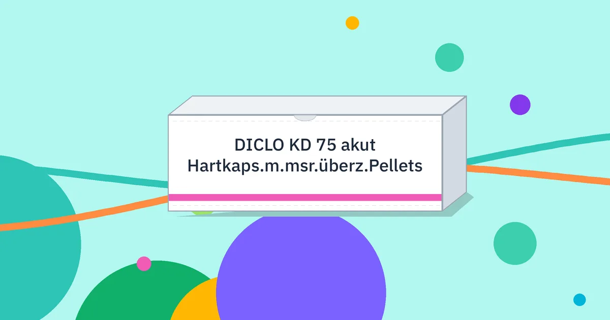 Symbolbild: Packung mit der Aufschrift DICLO KD 75 akut Hartkaps.m.msr.überz.Pellets (PZN 01296238) – Verfügbarkeit und Bezug in Apotheken in Frankfurt am Main