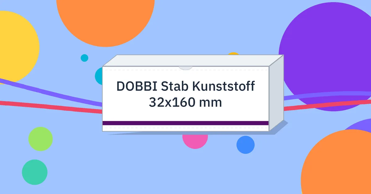 Symbolbild: Packung mit der Aufschrift DOBBI Stab Kunststoff 32x160 mm (PZN 05451983) – Verfügbarkeit und Bezug in Apotheken in Frankfurt am Main