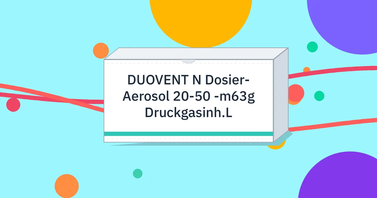 Symbolbild: Packung mit der Aufschrift DUOVENT N Dosier-Aerosol 20-50 -m63g Druckgasinh.L (PZN 18786797) – Verfügbarkeit und Bezug in Apotheken in Frankfurt am Main