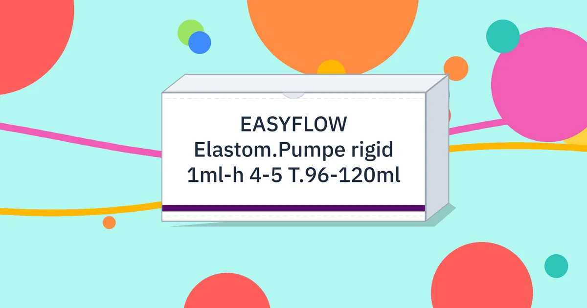 Symbolbild: Packung mit der Aufschrift EASYFLOW Elastom.Pumpe rigid 1ml-h 4-5 T.96-120ml (PZN 19262323) – Verfügbarkeit und Bezug in Apotheken in Frankfurt am Main