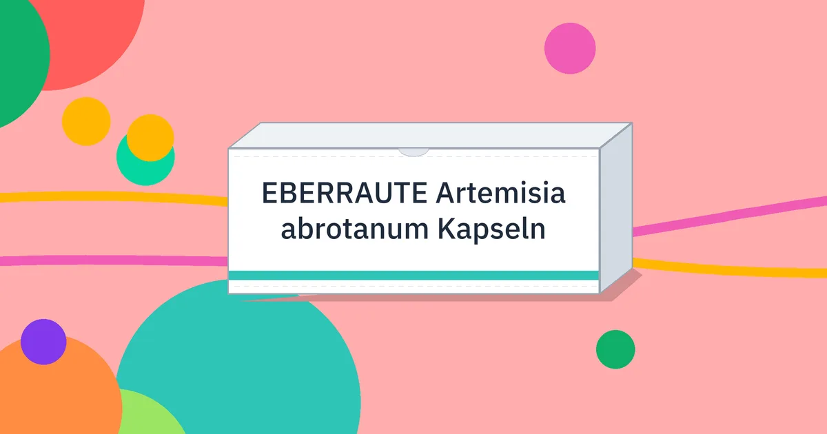 Symbolbild: Packung mit der Aufschrift EBERRAUTE Artemisia abrotanum Kapseln (PZN 19112173) – Verfügbarkeit und Bezug in Apotheken in Frankfurt am Main