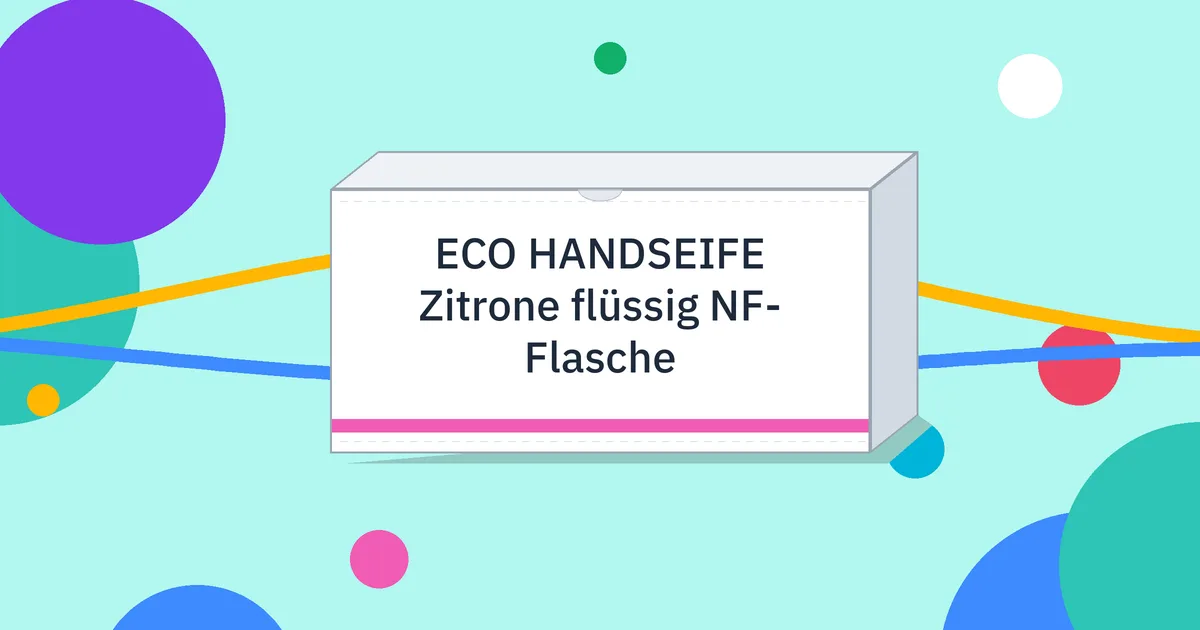 Symbolbild: Packung mit der Aufschrift ECO HANDSEIFE Zitrone flüssig NF-Flasche (PZN 17532913) – Verfügbarkeit und Bezug in Apotheken in Frankfurt am Main