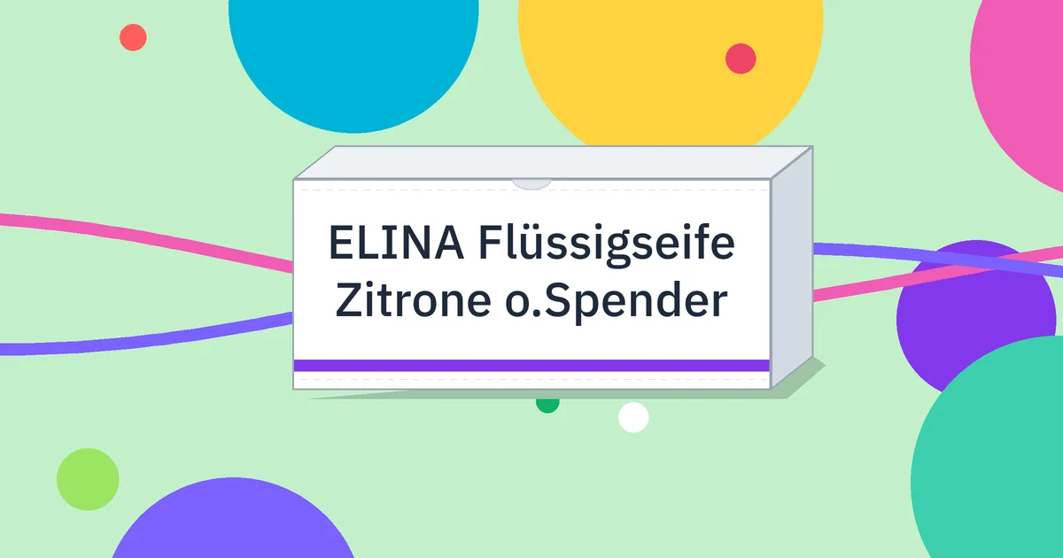 Symbolbild: Packung mit der Aufschrift ELINA Flüssigseife Zitrone o.Spender (PZN 10778597) – Verfügbarkeit und Bezug in Apotheken in Frankfurt am Main