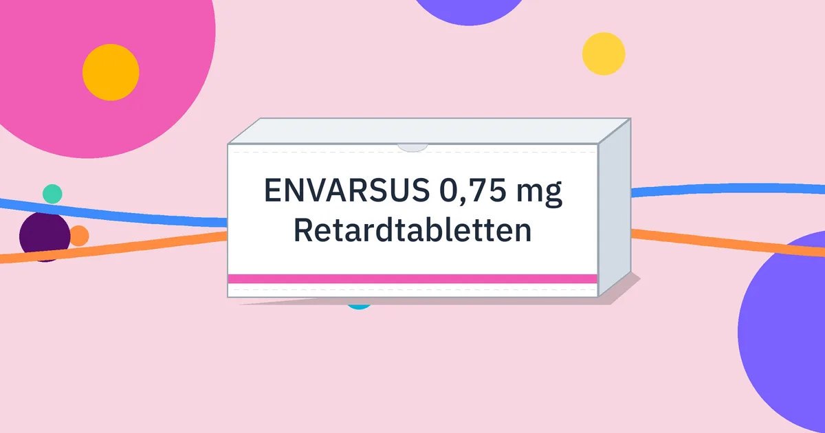 Symbolbild: Packung mit der Aufschrift ENVARSUS 0,75 mg Retardtabletten (PZN 15198746) – Verfügbarkeit und Bezug in Apotheken in Frankfurt am Main