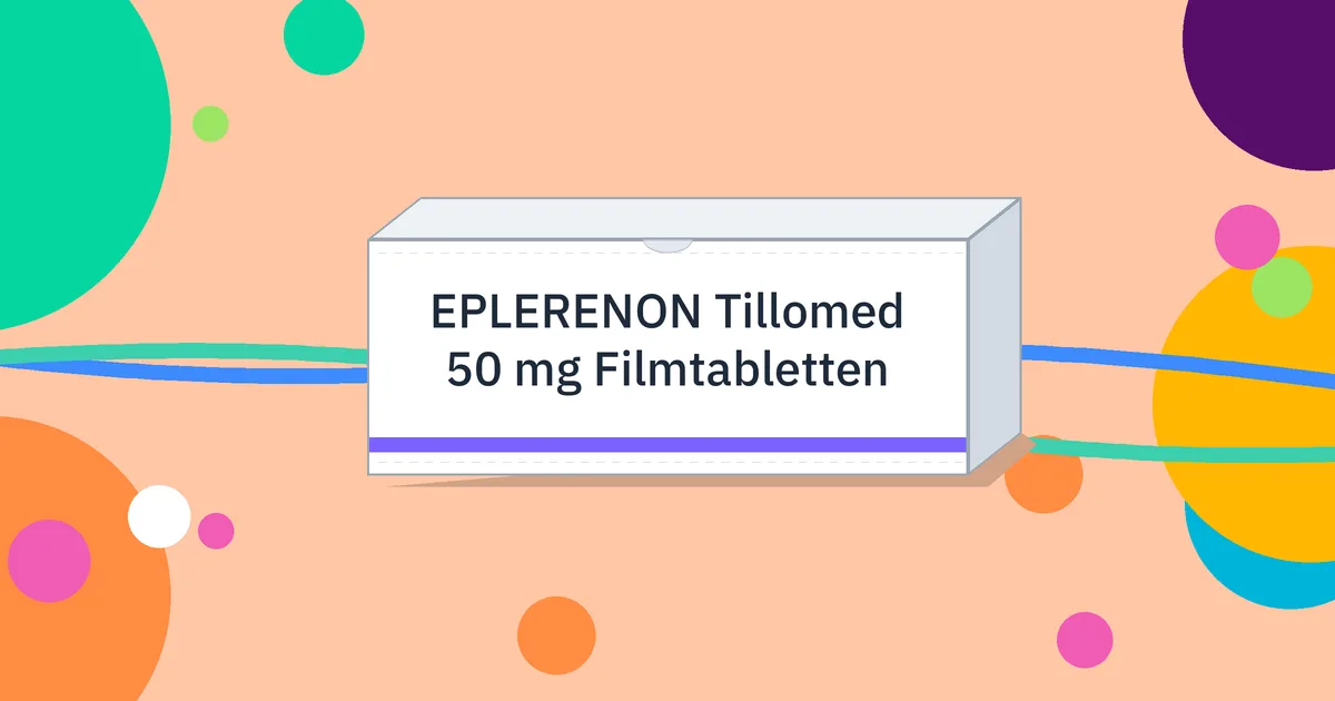 Symbolbild: Packung mit der Aufschrift EPLERENON Tillomed 50 mg Filmtabletten (PZN 17526930) – Verfügbarkeit und Bezug in Apotheken in Frankfurt am Main