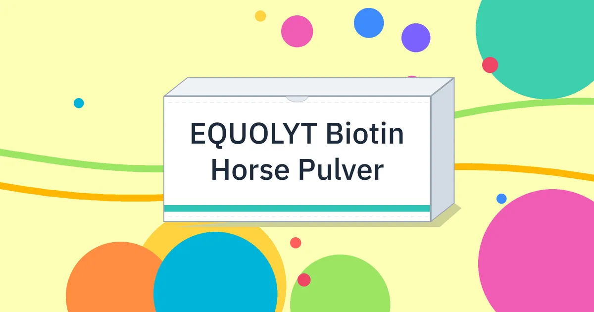 Symbolbild: Packung mit der Aufschrift EQUOLYT Biotin Horse Pulver (PZN 00503712) – Verfügbarkeit und Bezug in Apotheken in Frankfurt am Main