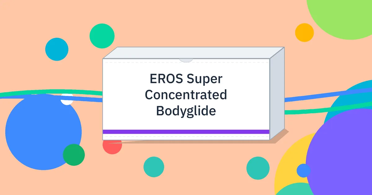 Symbolbild: Packung mit der Aufschrift EROS Super Concentrated Bodyglide (PZN 11665895) – Verfügbarkeit und Bezug in Apotheken in Frankfurt am Main