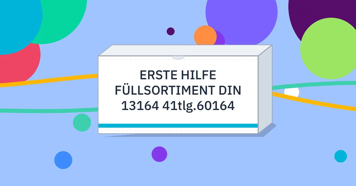 Symbolbild: Packung mit der Aufschrift ERSTE HILFE FÜLLSORTIMENT DIN 13164 41tlg.60164 (PZN 13198133) – Verfügbarkeit und Bezug in Apotheken in Frankfurt am Main