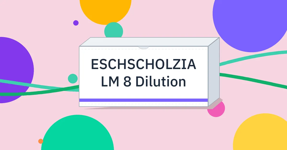 Symbolbild: Packung mit der Aufschrift ESCHSCHOLZIA LM 8 Dilution (PZN 13479895) – Verfügbarkeit und Bezug in Apotheken in Frankfurt am Main