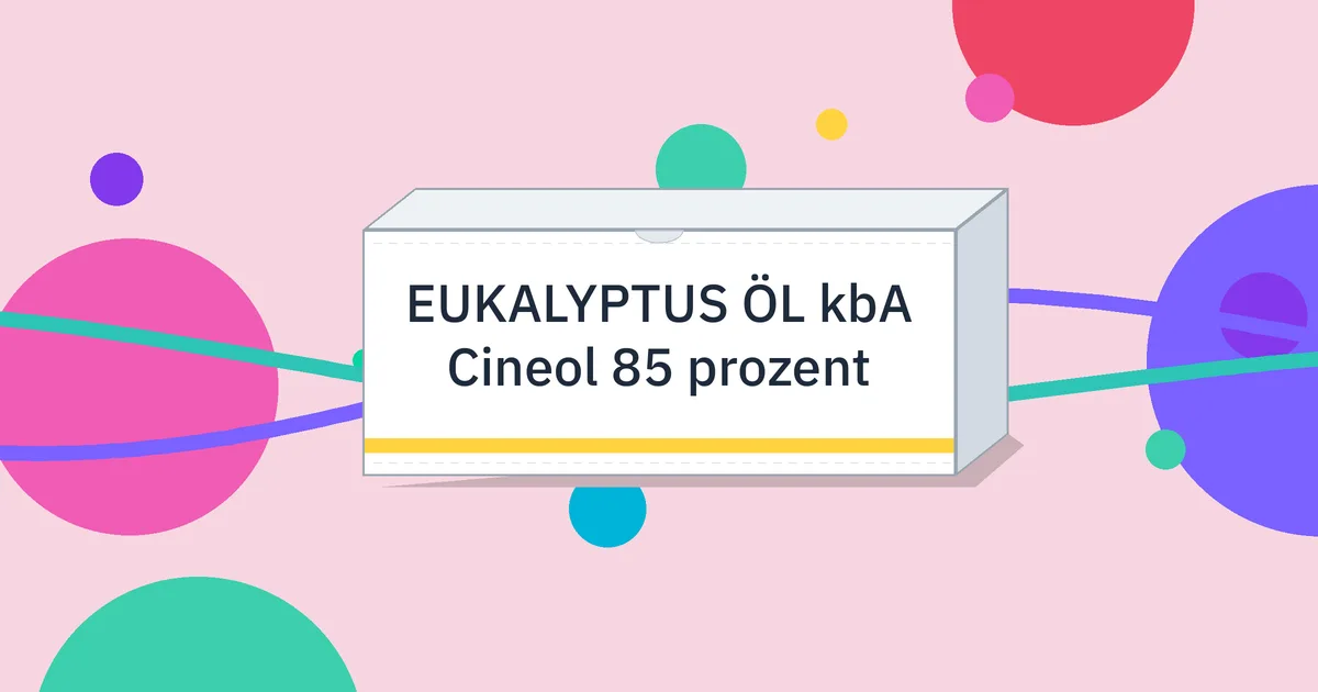 Symbolbild: Packung mit der Aufschrift EUKALYPTUS ÖL kbA Cineol 85 prozent (PZN 04127358) – Verfügbarkeit und Bezug in Apotheken in Frankfurt am Main