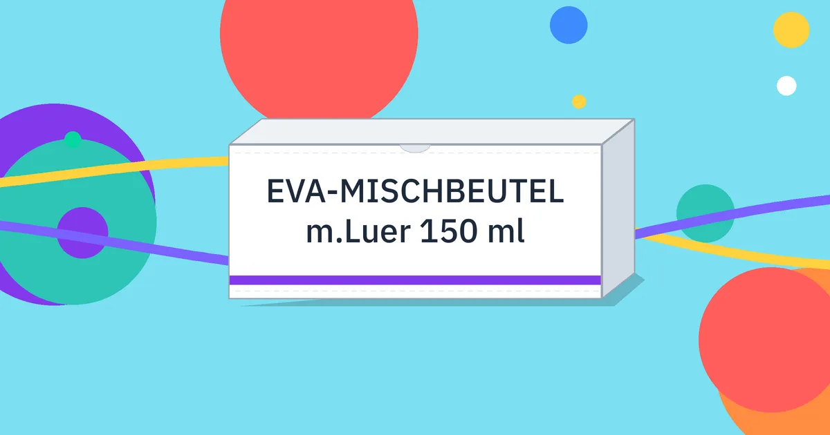 Symbolbild: Packung mit der Aufschrift EVA-MISCHBEUTEL m.Luer 150 ml (PZN 04681787) – Verfügbarkeit und Bezug in Apotheken in Frankfurt am Main