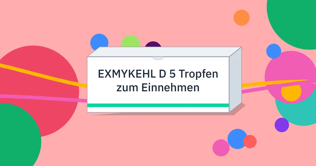 Symbolbild: Packung mit der Aufschrift EXMYKEHL D 5 Tropfen zum Einnehmen (PZN 12802621) – Verfügbarkeit und Bezug in Apotheken in Frankfurt am Main
